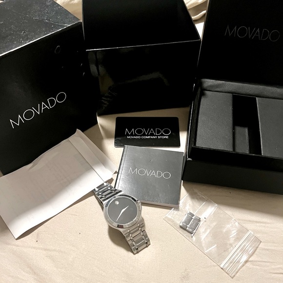 Movado | Accessories | Movado Corporate Exclusive Black Dial Stainless ...